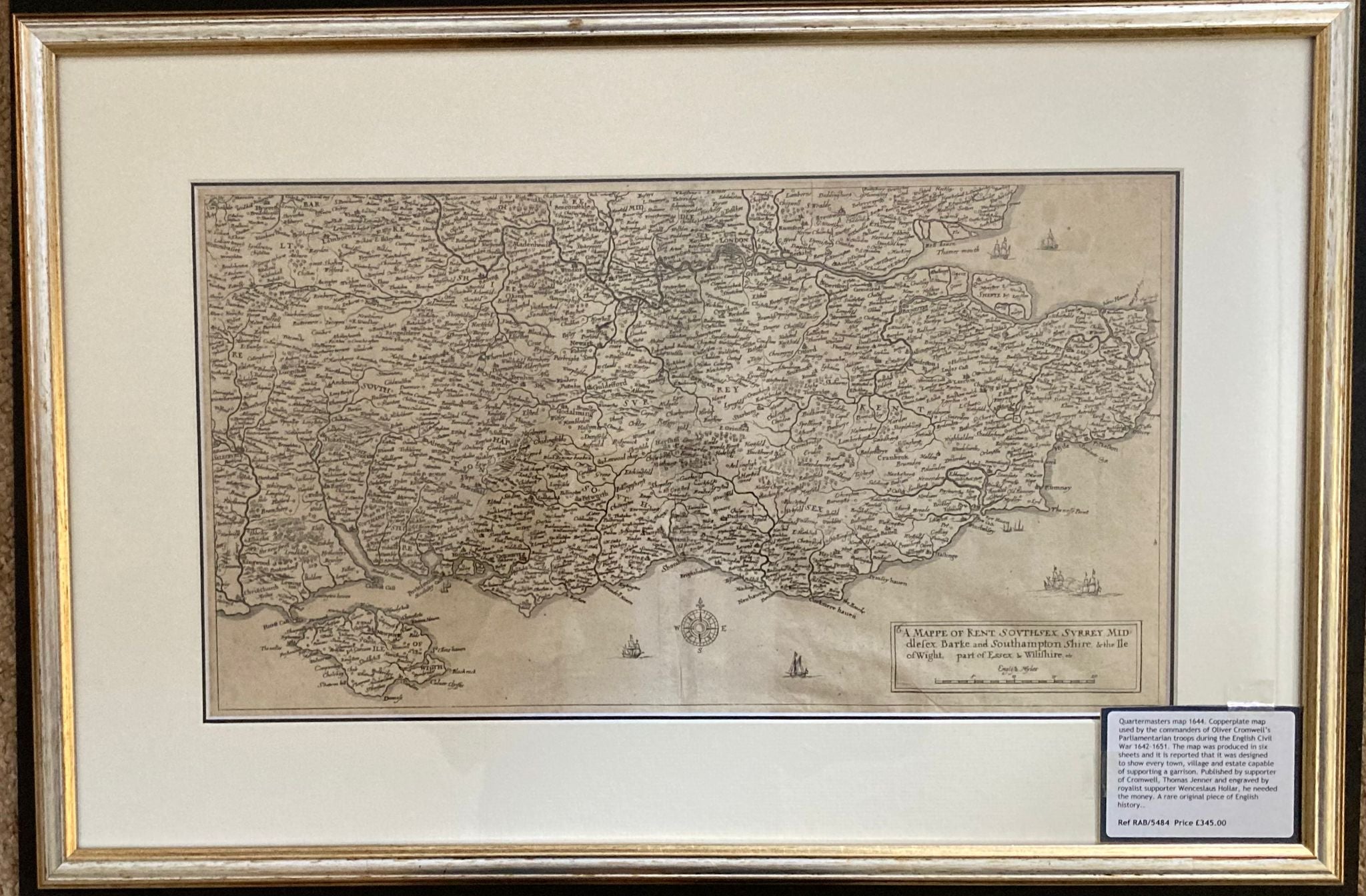 Quartermasters Map 1644. – Bagham Barn Antiques